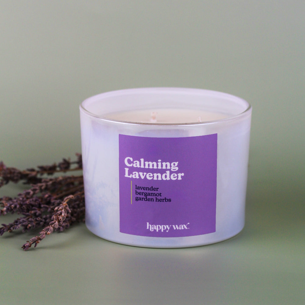 Calming Lavender Three Wick Candle - Happy Wax®