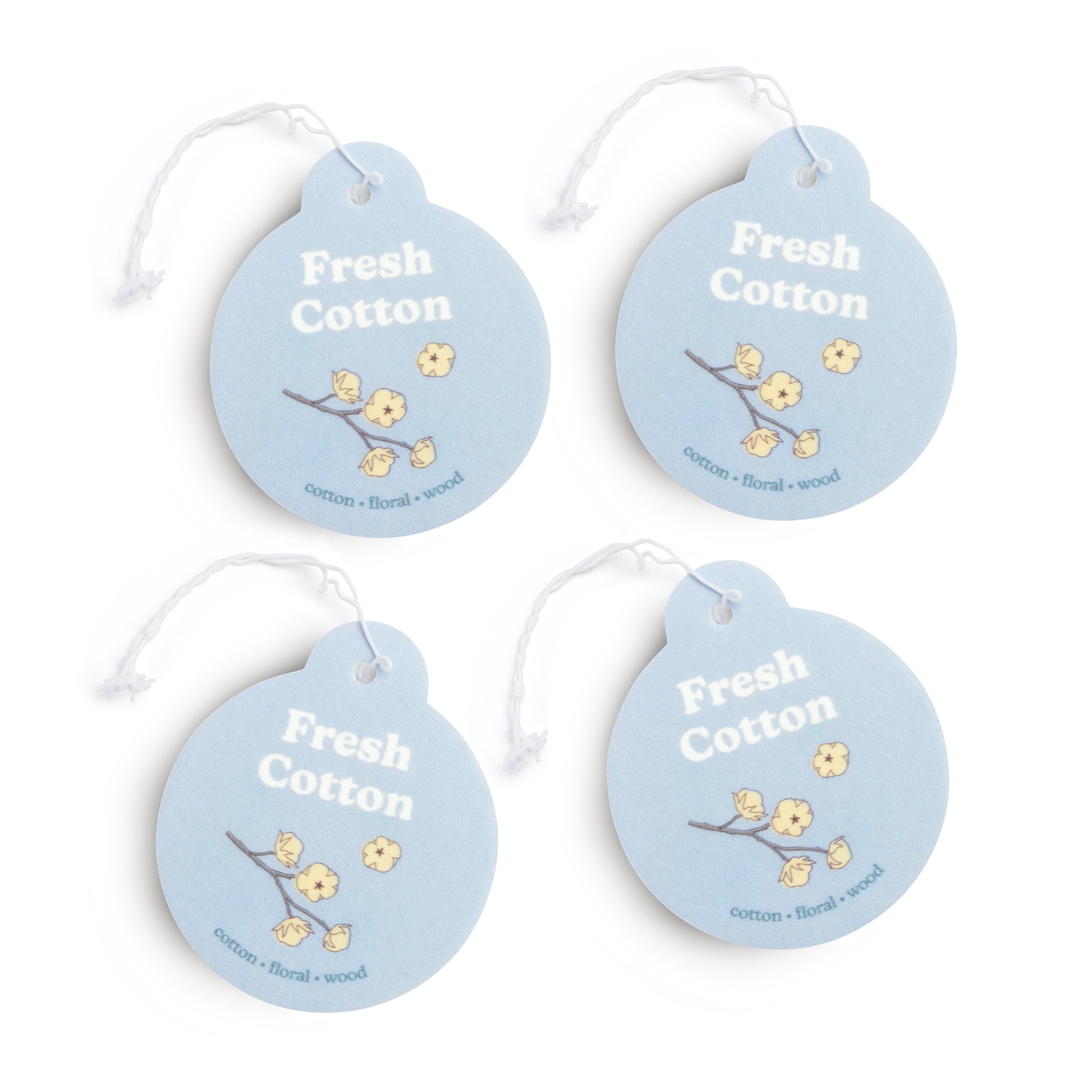 Fresh Cotton Car Charms 4-Pack - Happy Wax®
